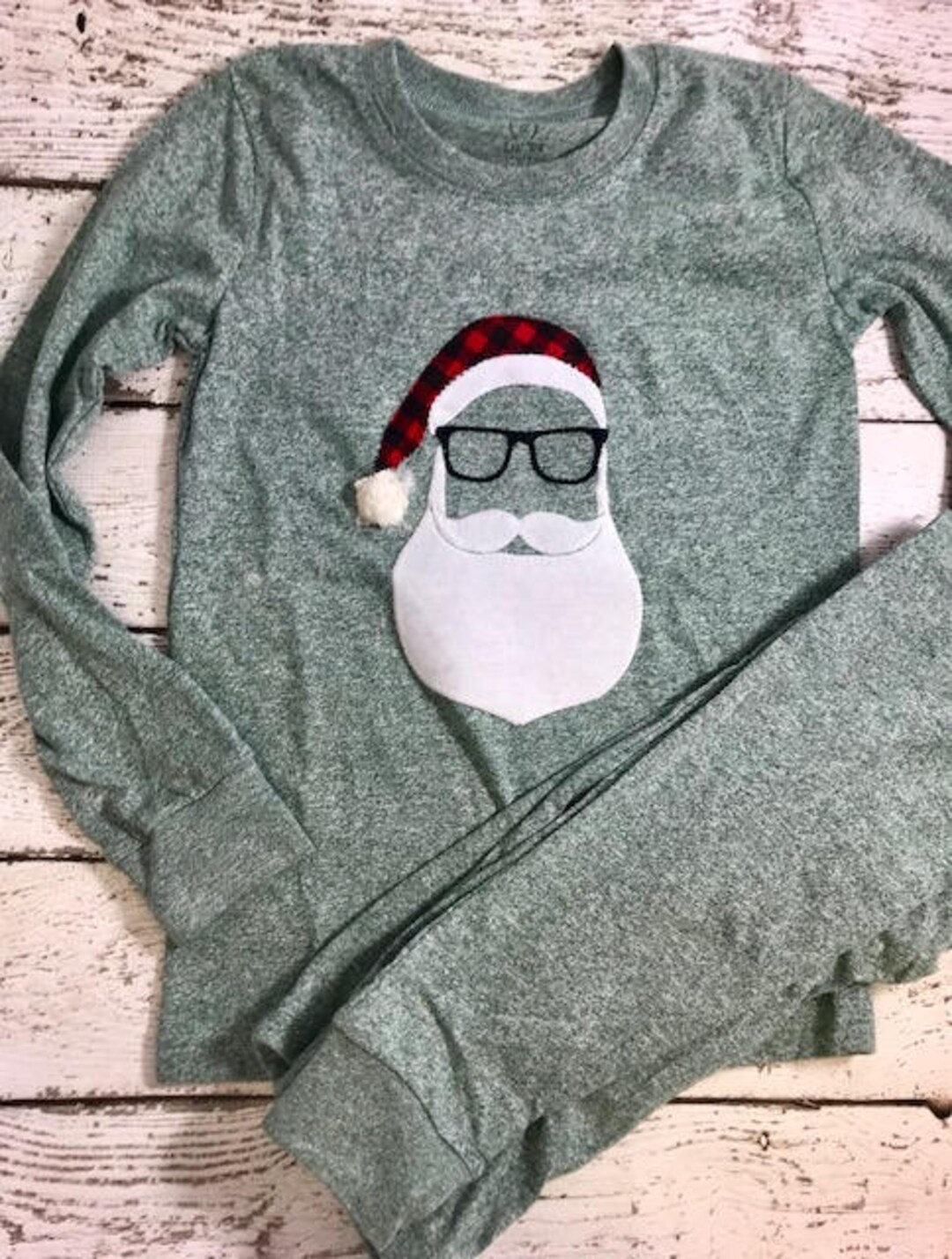 Hipster Santa Pajamas Christmas Pajamas Holiday Pajamas - Etsy