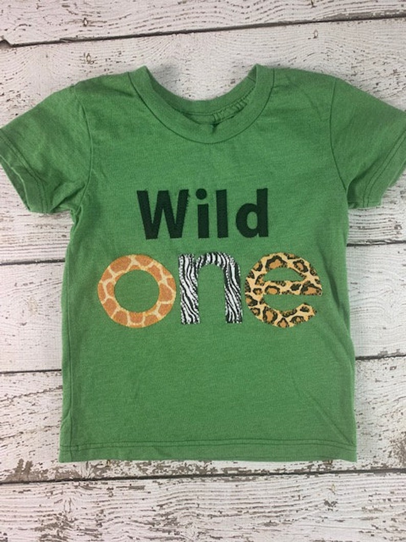 Wild One Outfit First Birthday Shirt Wild 1 Animal Print - Etsy