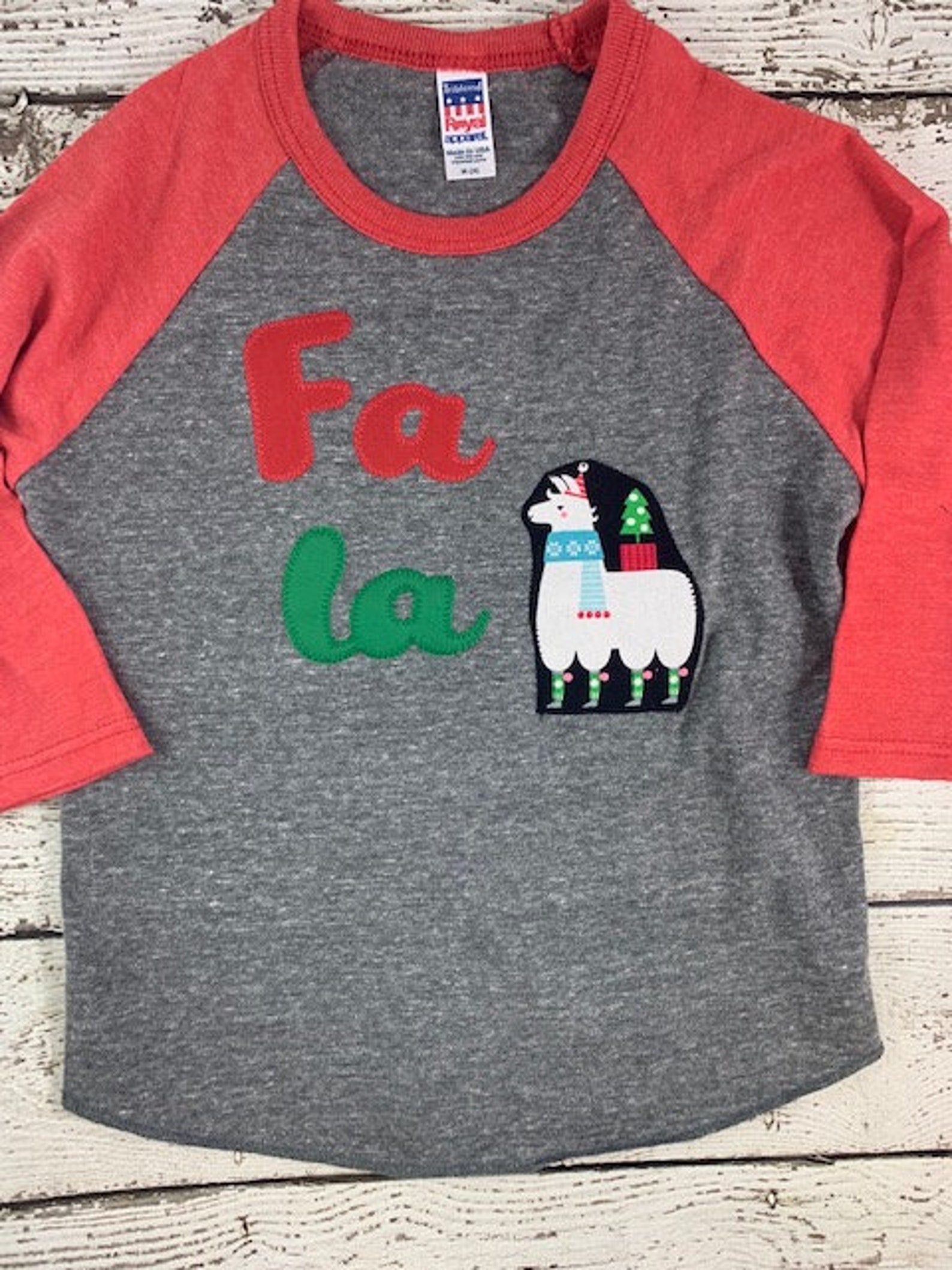 Christmas shirt for kids christmas llama shirt fa la la | Etsy