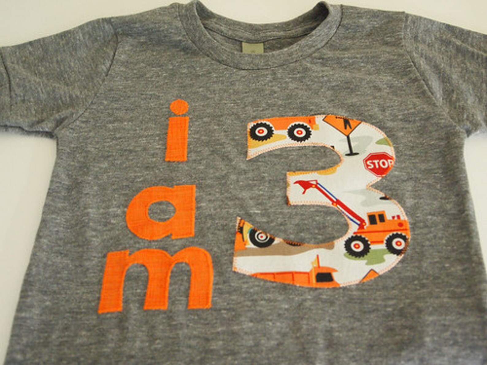 I AM 3 Construction Birthday Tee Organic Shirt Blend Boys - Etsy