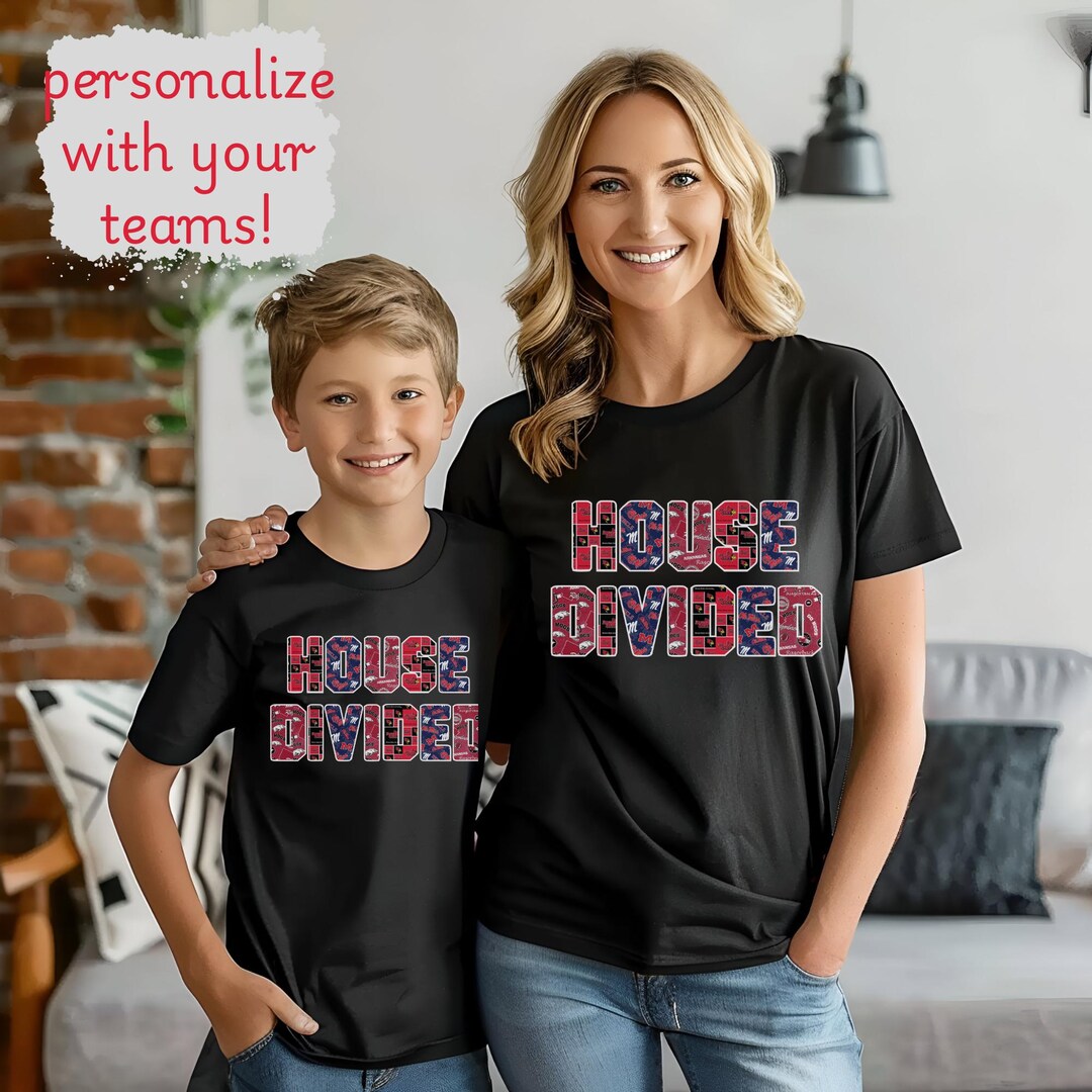 Personalized House Divided Shirt for Kids Adult, Custom Two Schools ...