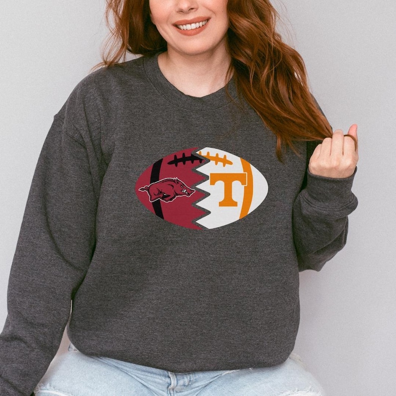 Split Football Sweatshirt Two Teams House Divided Football Shirt Family ...
