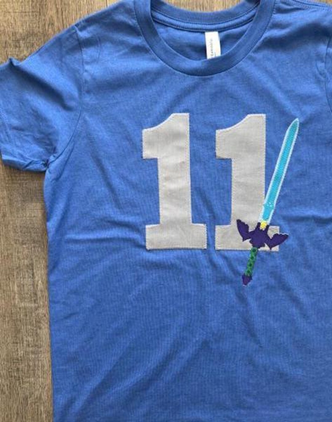 Blue Swordmaster Boys Birthday Graphic Gamer Shirt - Custom Number ...
