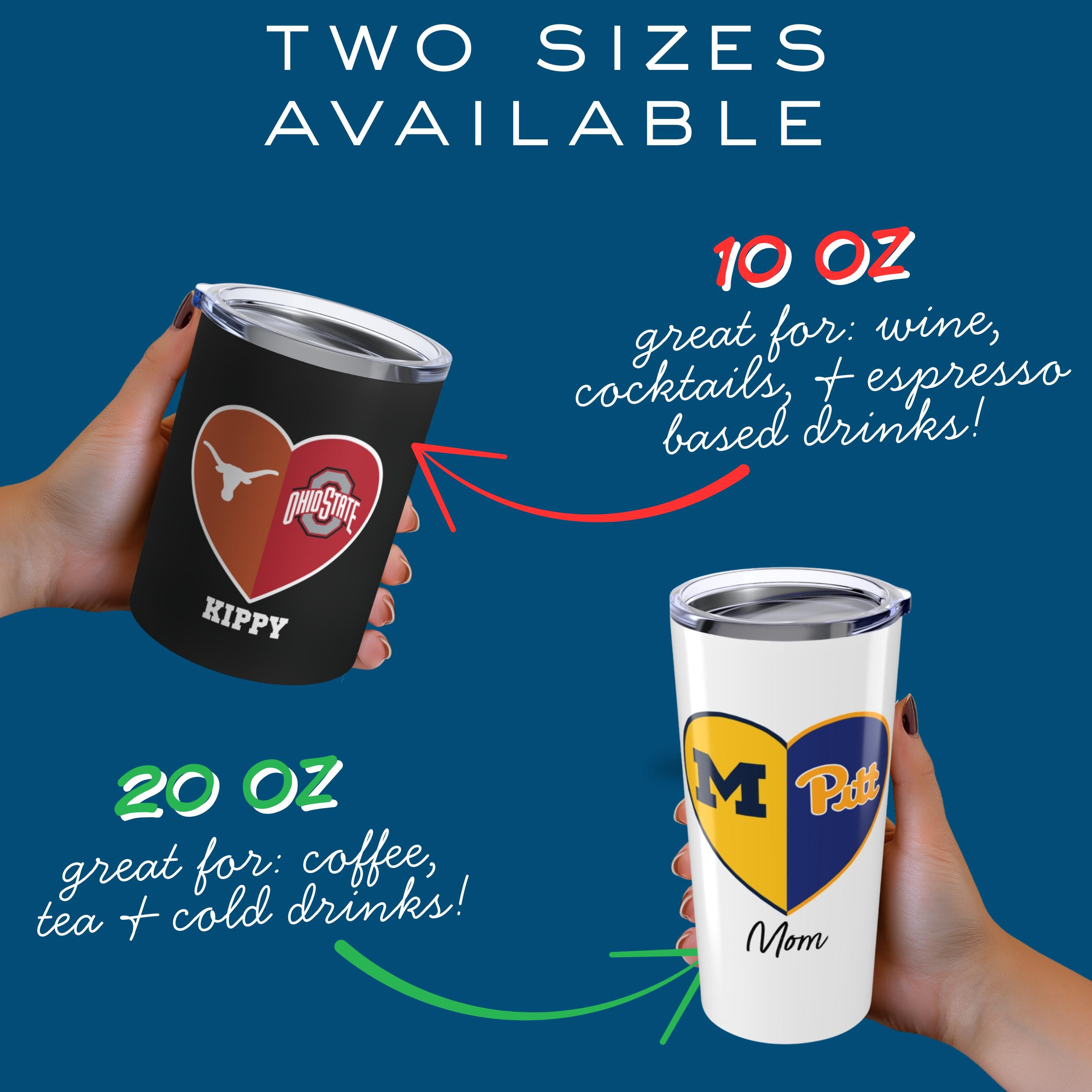 Custom House Divided Split Heart Sports Tumbler Cup, 20oz Stainless ...