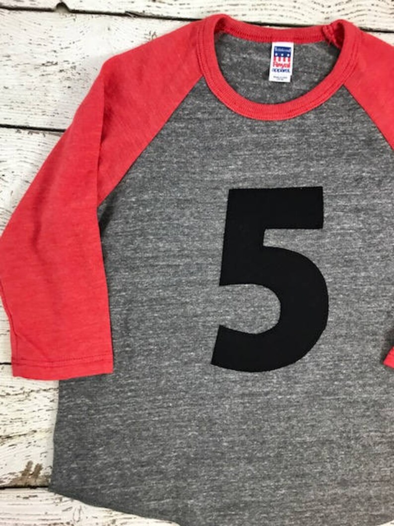 Raglan Birthday Shirt Birthday Number Number Shirt | Etsy