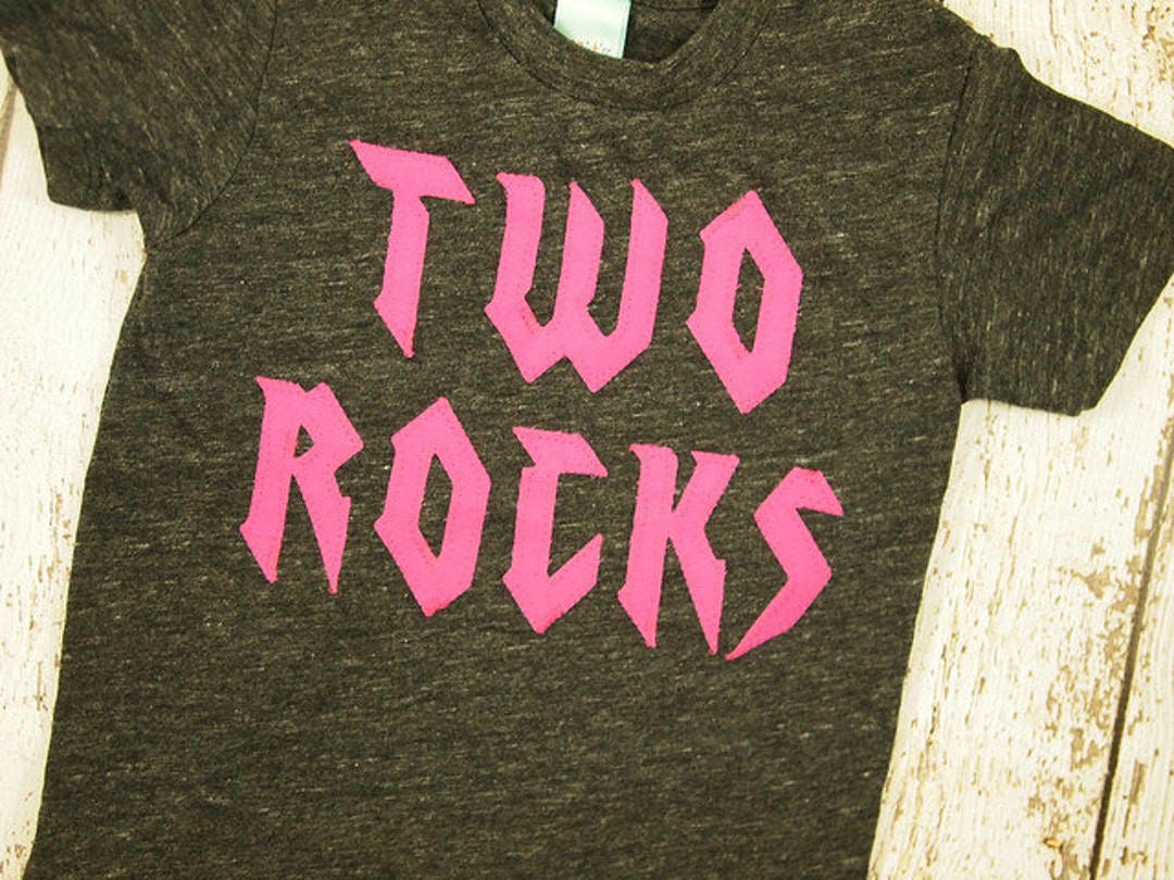 Hot Pink Rockstar Birthday Shirt Rock and Roll Party Two Rocks One ...