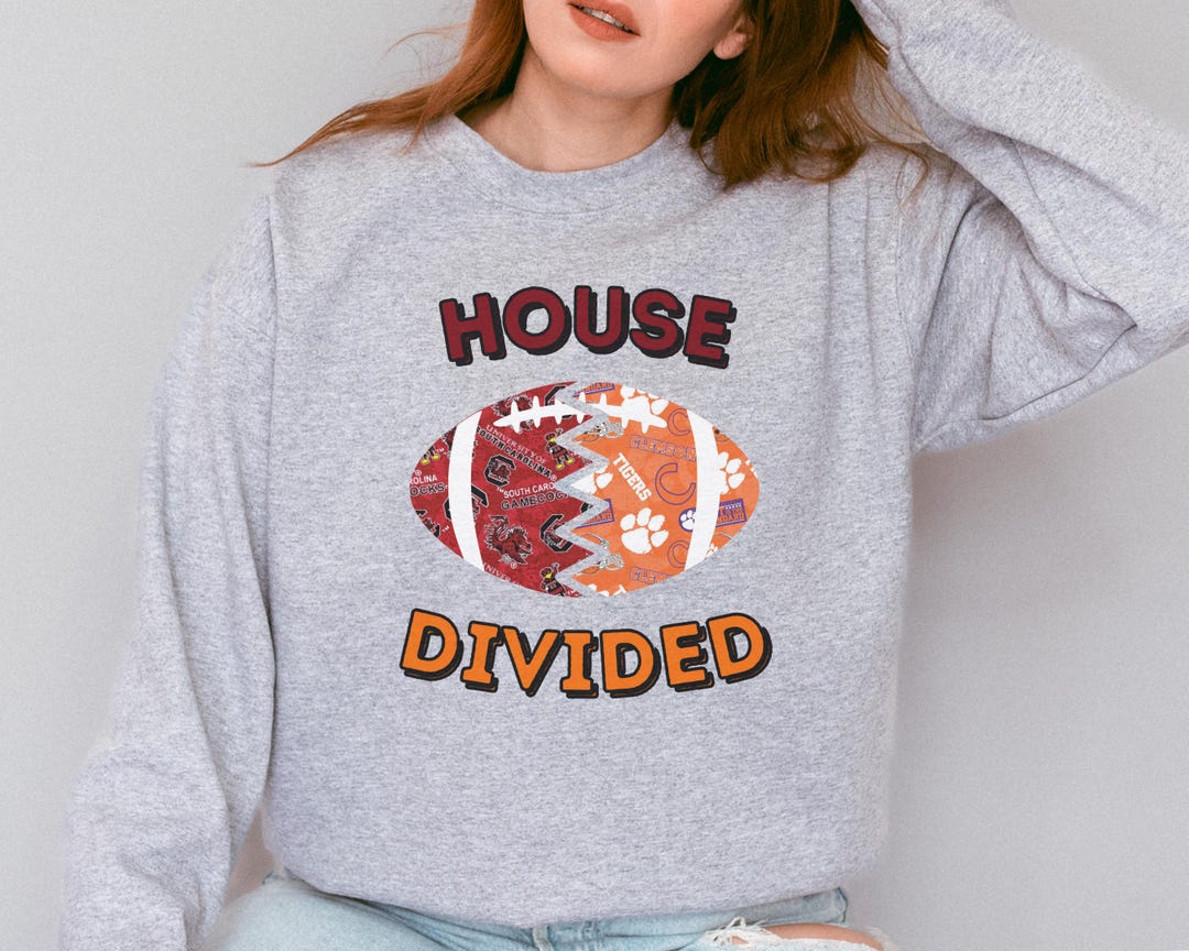 House Divided Split Football Two Teams Sweatshirt, Personalized Multi ...