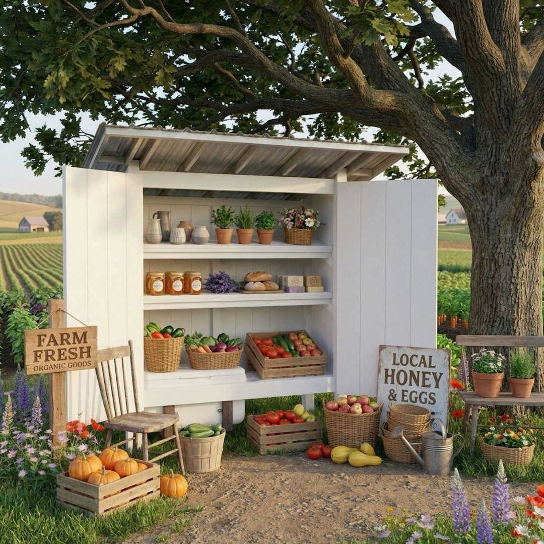 DIY Roadside Farm Stand Plans PDF | Enclosed Produce Rack & Vegetable ...