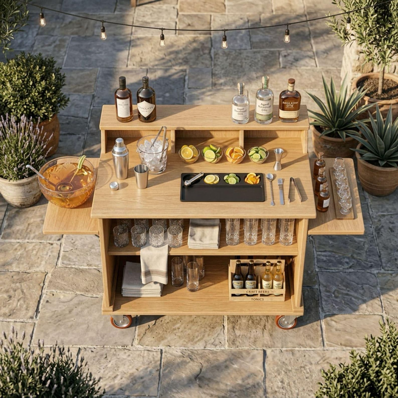 DIY Outdoor Bar Cart Plans PDF | Mobile Folding Beverage Station ...