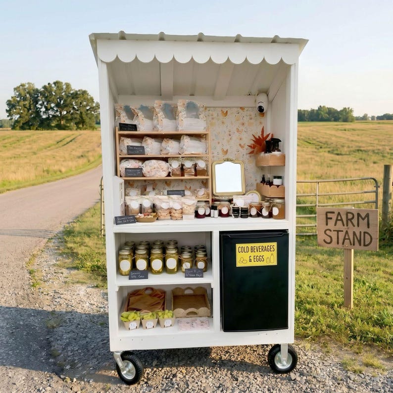 DIY Farm Stand Plans With Mini Fridge Pdf | Mobile Produce Stand PDF ...