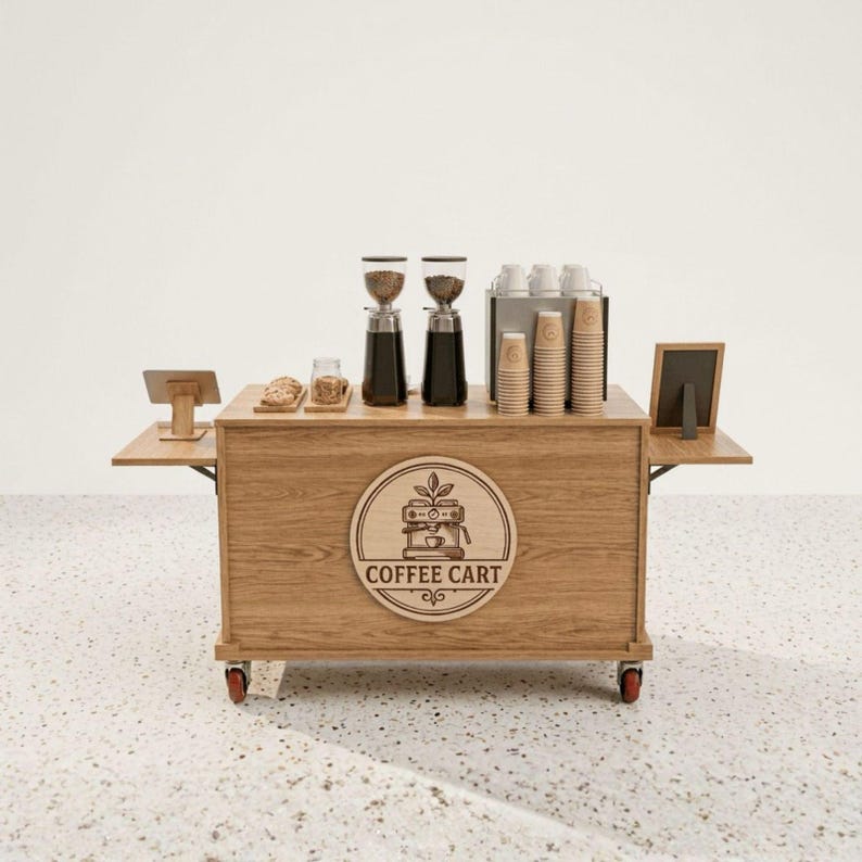 Mobile Folding Coffee Cart DIY Plans PDF | Collapsible Bar Cart for ...