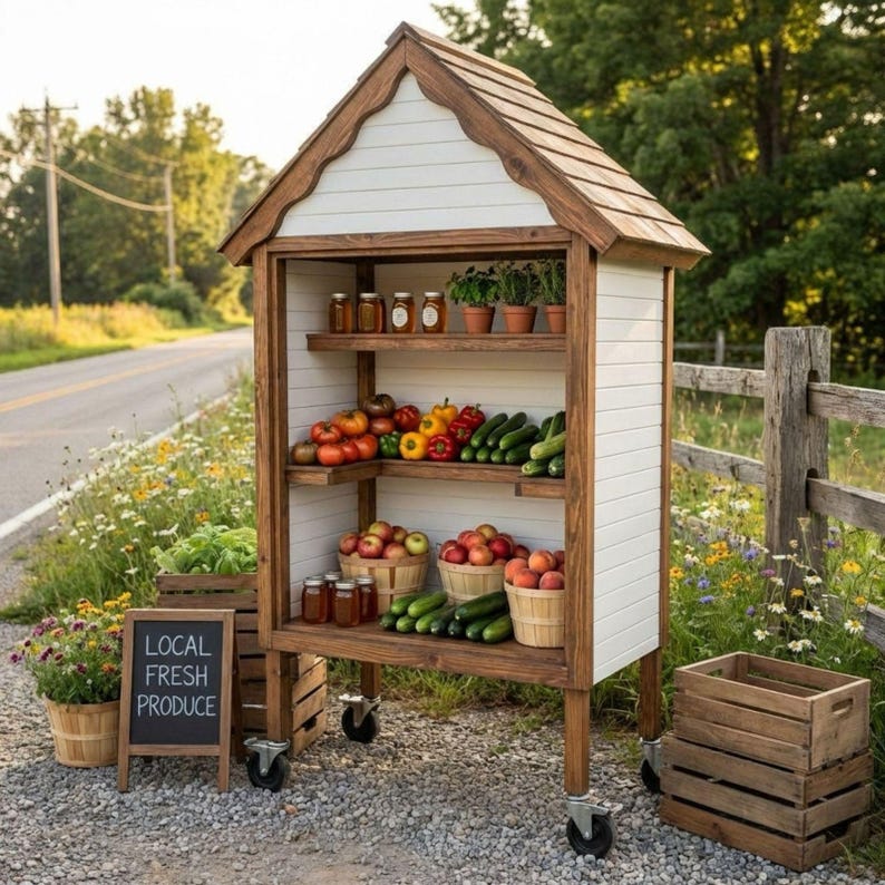 DIY Farmstand Plans Guide Tutorial PDF | Driveway Roadside Veggie ...