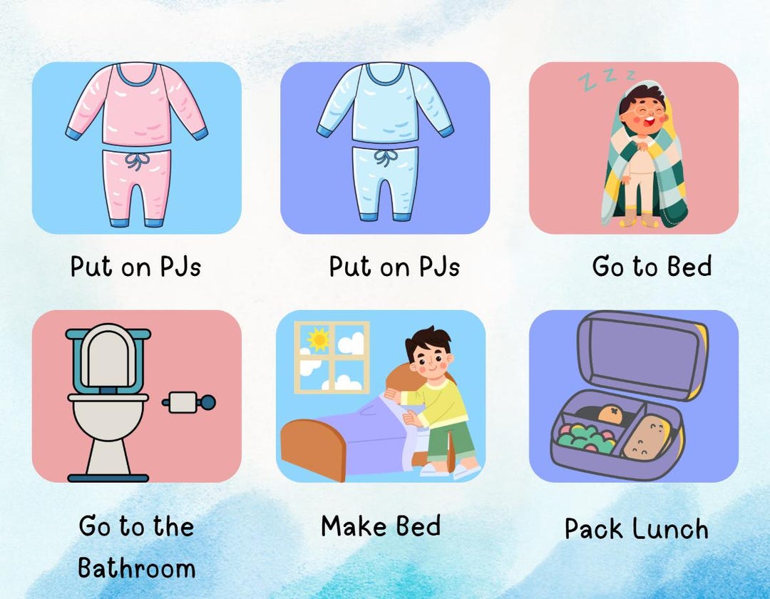 Printable Kids Visual Schedule: Morning, After School, Bedtime Routine ...