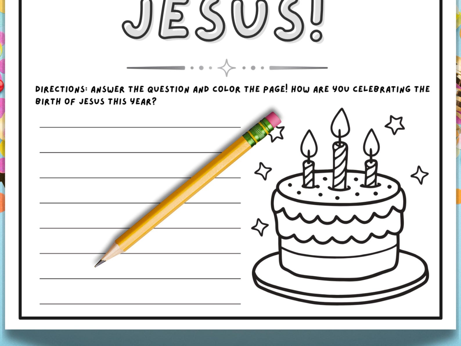 Two (2) Happy Birthday Jesus (PDF Instant Downloads) Christmas ...