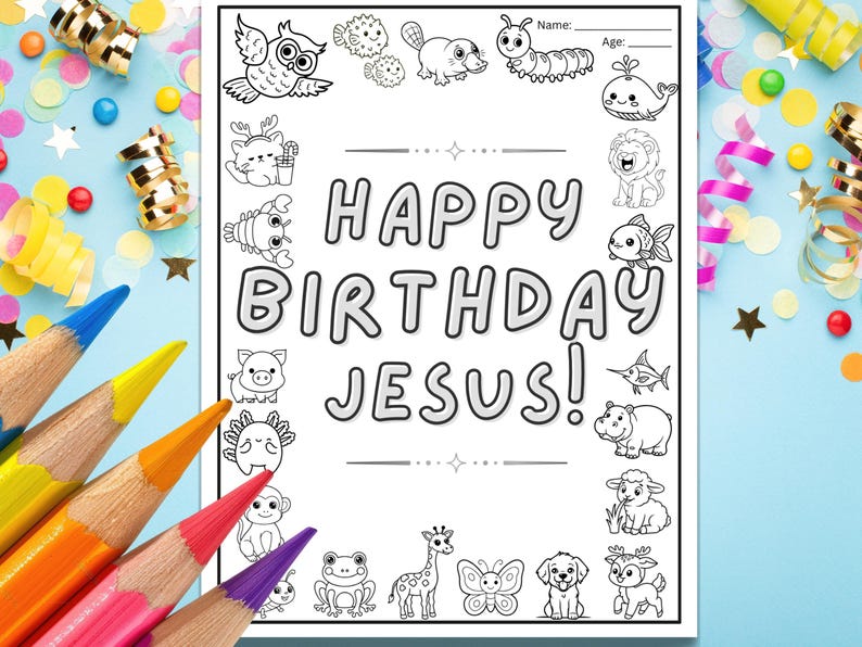 Two (2) Happy Birthday Jesus (PDF Instant Downloads) Christmas ...