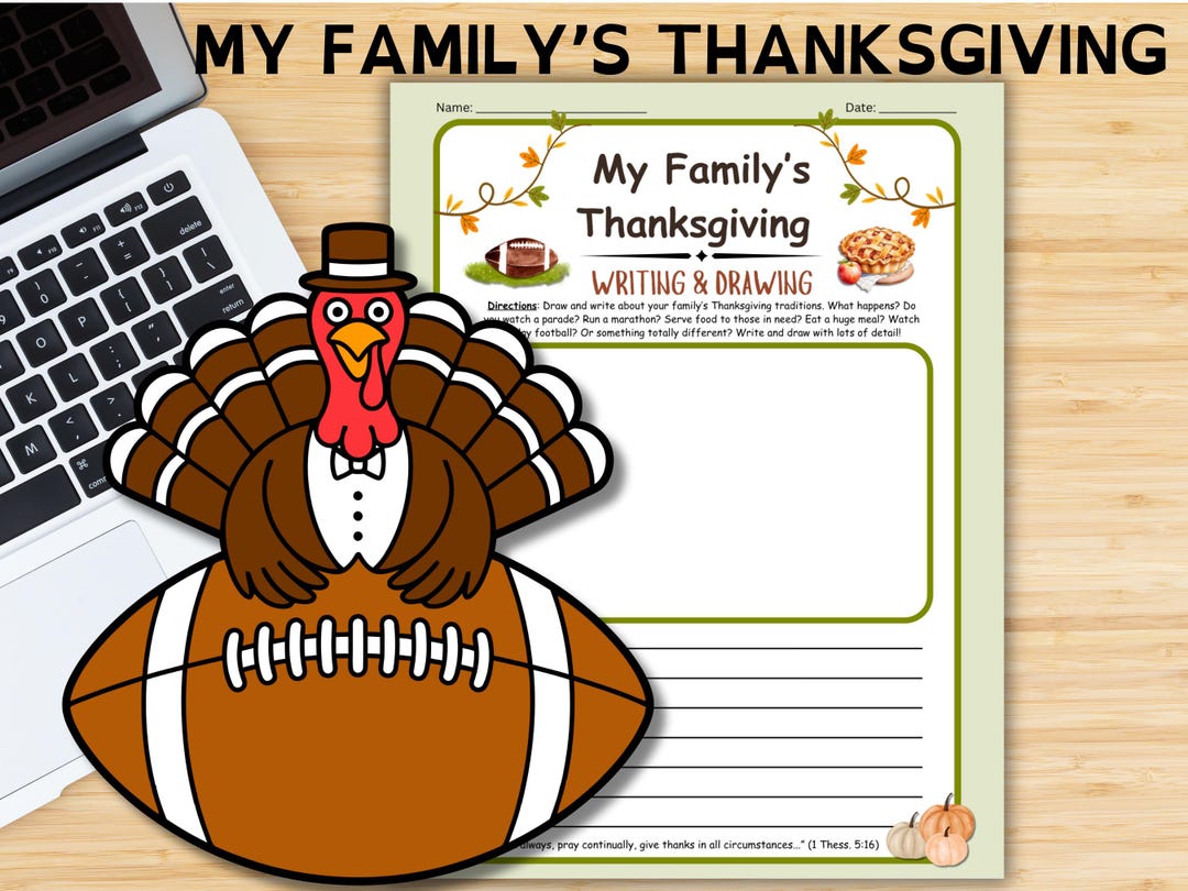 Thanksgiving Worksheet Drawing & Writing Prompt (PDF Digital Download ...
