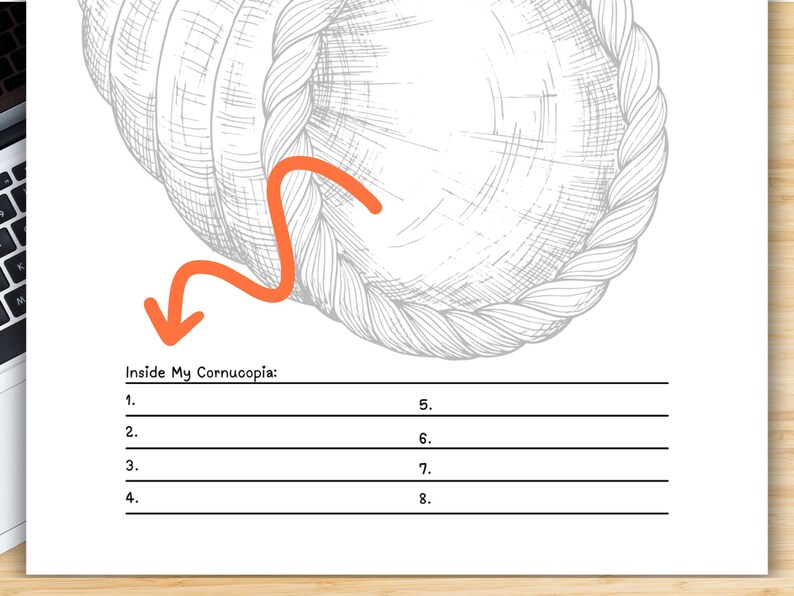 Thanksgiving Printable Cornucopia (PDF Instant Download Printable) Draw ...