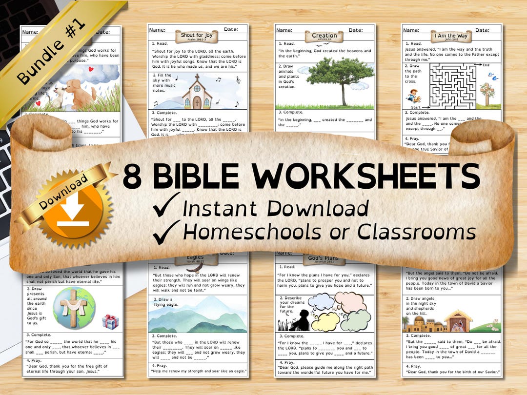 Bundle of Bible Worksheets (8) Instant Download "draw & Write ...