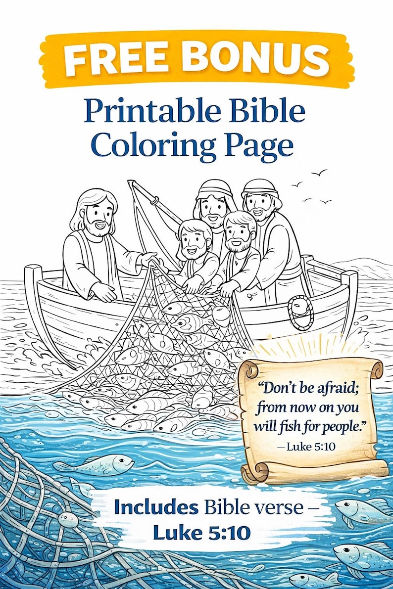 Christian Fishing Game | Printable Bible Story Activity - Etsy