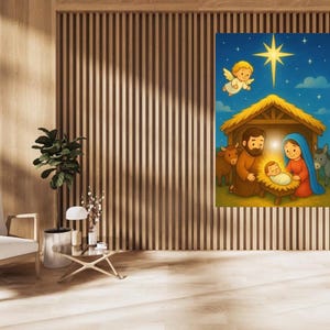 Nativity Poster – Holy Family Christmas Wall Art – Jesus Birth Scene ...