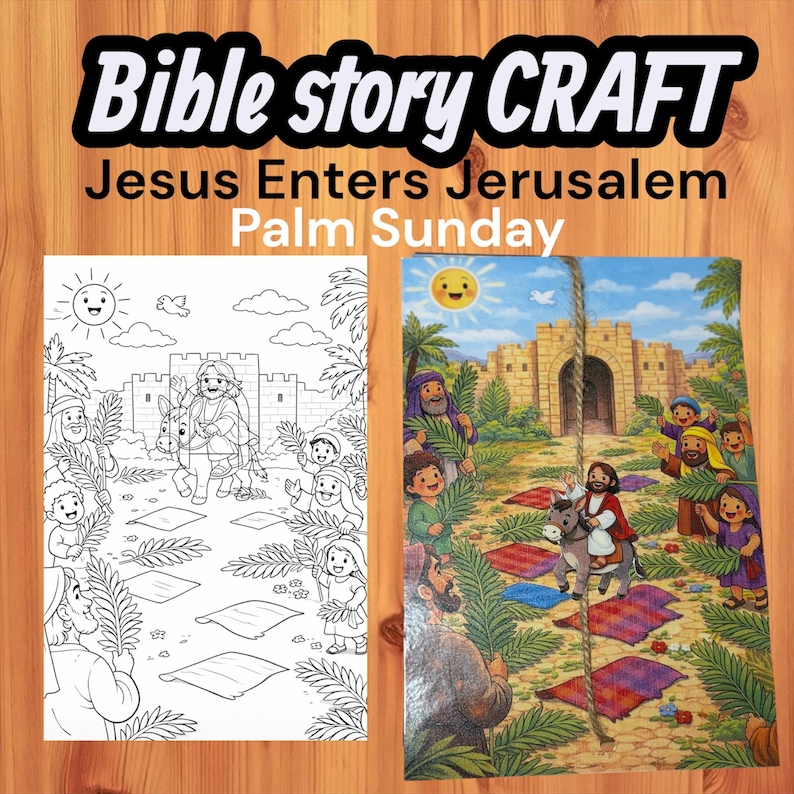 Palm Sunday Craft Printable – Jesus Enters Jerusalem Bible Story Craft ...