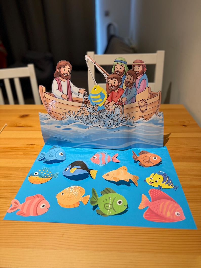 Christian Fishing Game | Printable Bible Story Activity - Etsy