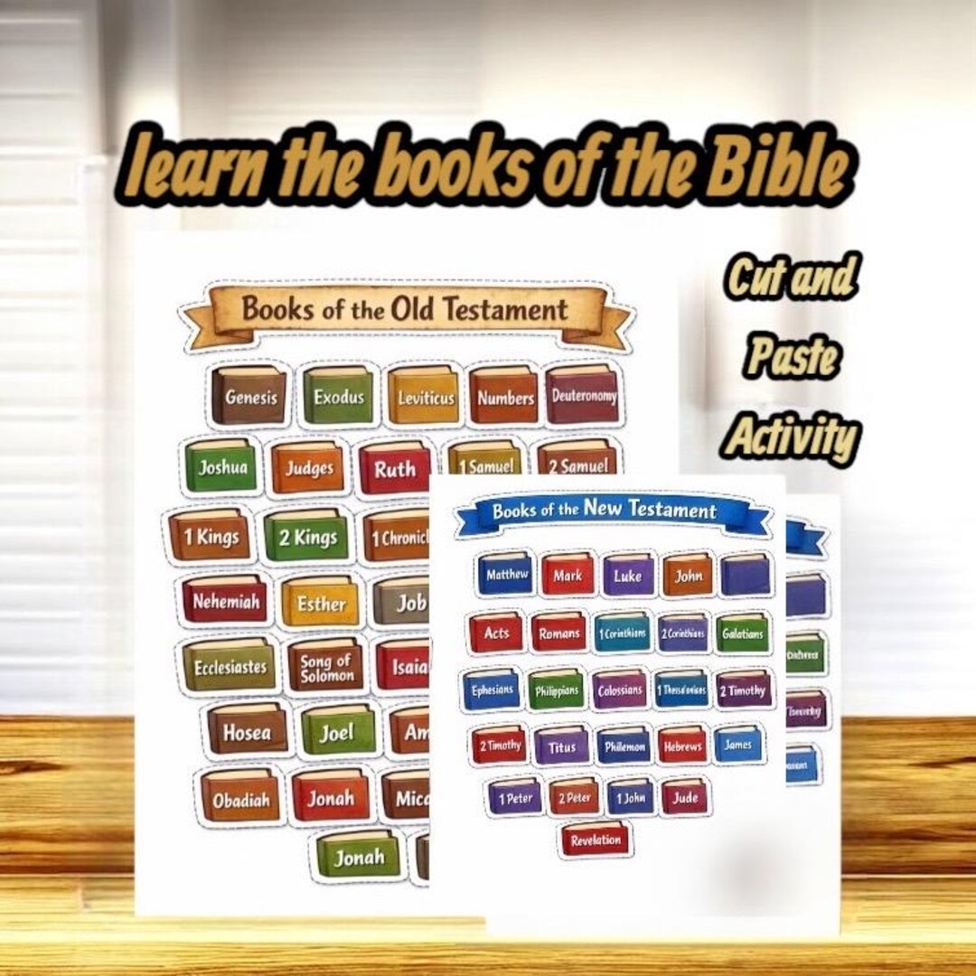 Bible Books Printable for Kids | Old & New Testament Cut and Paste ...