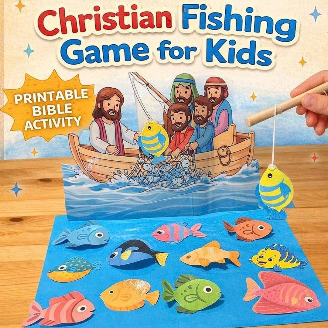 Christian Fishing Game | Printable Bible Story Activity - Etsy