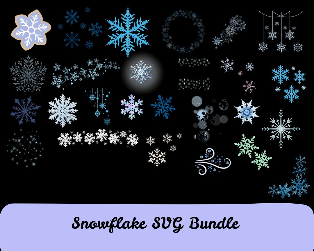 Snowflake SVG Bundle, Winter PNG, Christmas Silhouette Designs - Etsy
