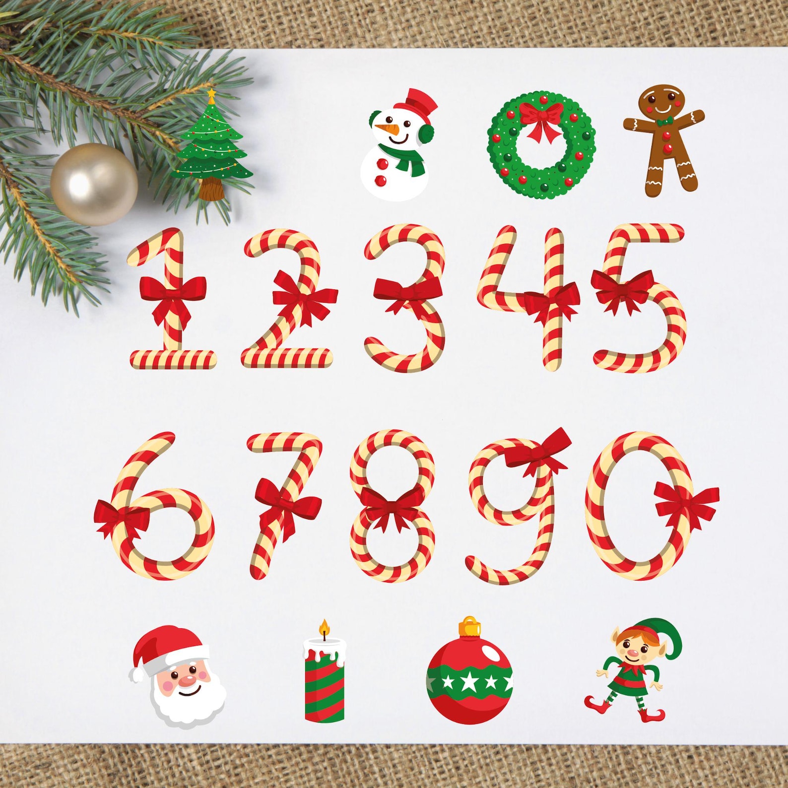 Candy Cane Christmas Alphabet PNG Bundle – Peppermint Letters Clipart ...