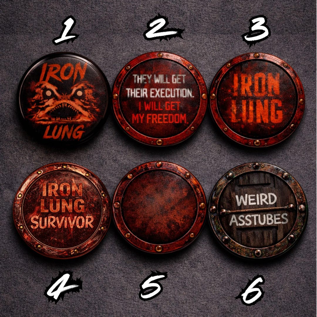 Iron Lung Inspired Pin Button, Iron Lung Convict Survivor Simon Map and ...