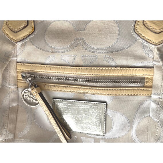 Coach Poppy Tote Bag Signature Canvas Metallic Silver… - Gem