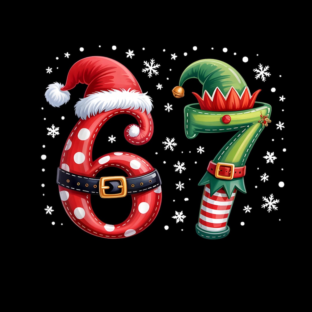 Christmas 67 Brainrot Meme PNG, Holiday Humor Clipart (digital Download ...