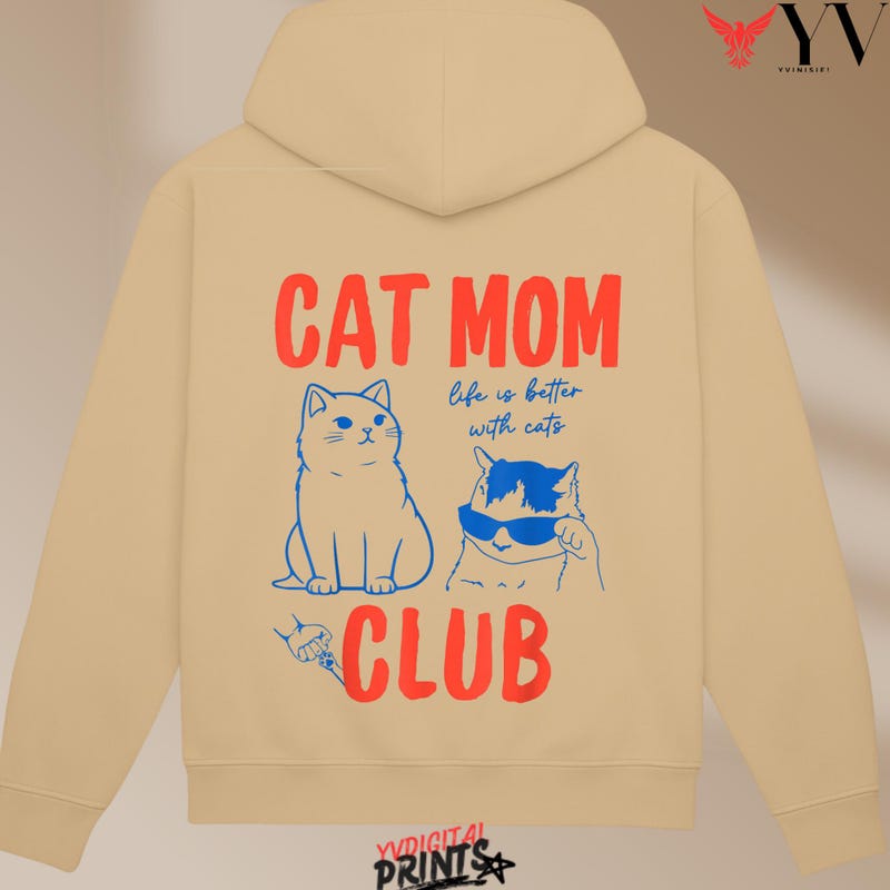 Cat Mom Club Print - Etsy