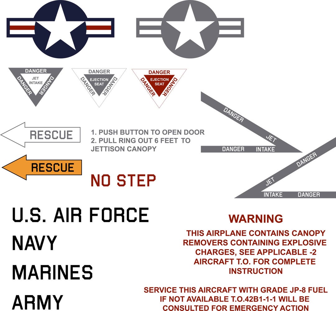 US Fighter Aircraft Warning Labels - Etsy