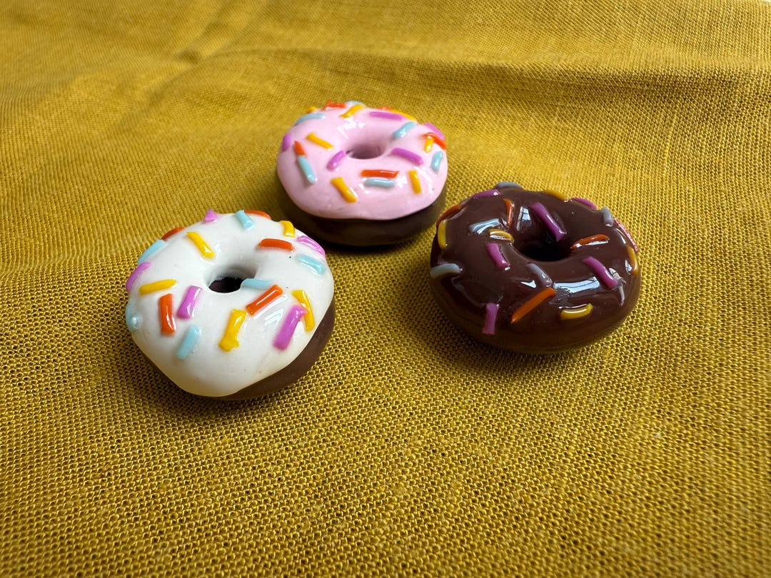 Handmade Doughnut Magnets: Set of 3 - Etsy