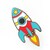 SALE Pastel Retro Rocket Enamel Pin Hard Enamel Pin Cloisonné Spaceship ...