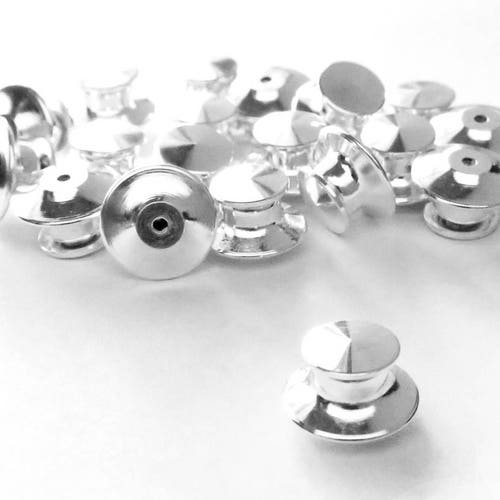 Locking Pin Backs No Tools Needed Silver Tone Locking Pin - Etsy