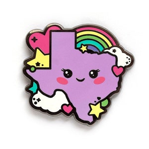 Texas Cutie Enamel Pin - Cute Texas Enamel Pin Texas Lapel Pin Rainbow ...