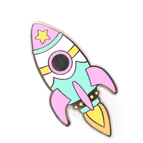 Bright Retro Rocket Enamel Pin Hard Enamel Pin Cloisonné | Etsy