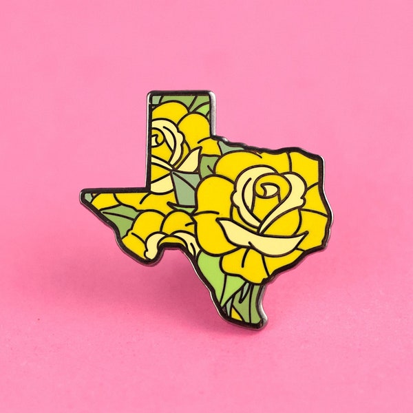 Yellow Rose Pin - Etsy