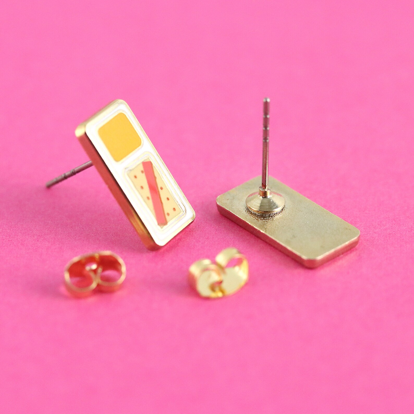Cracker Snack Earrings - Cheese Cracker Earring Gift Snack Food Earring ...