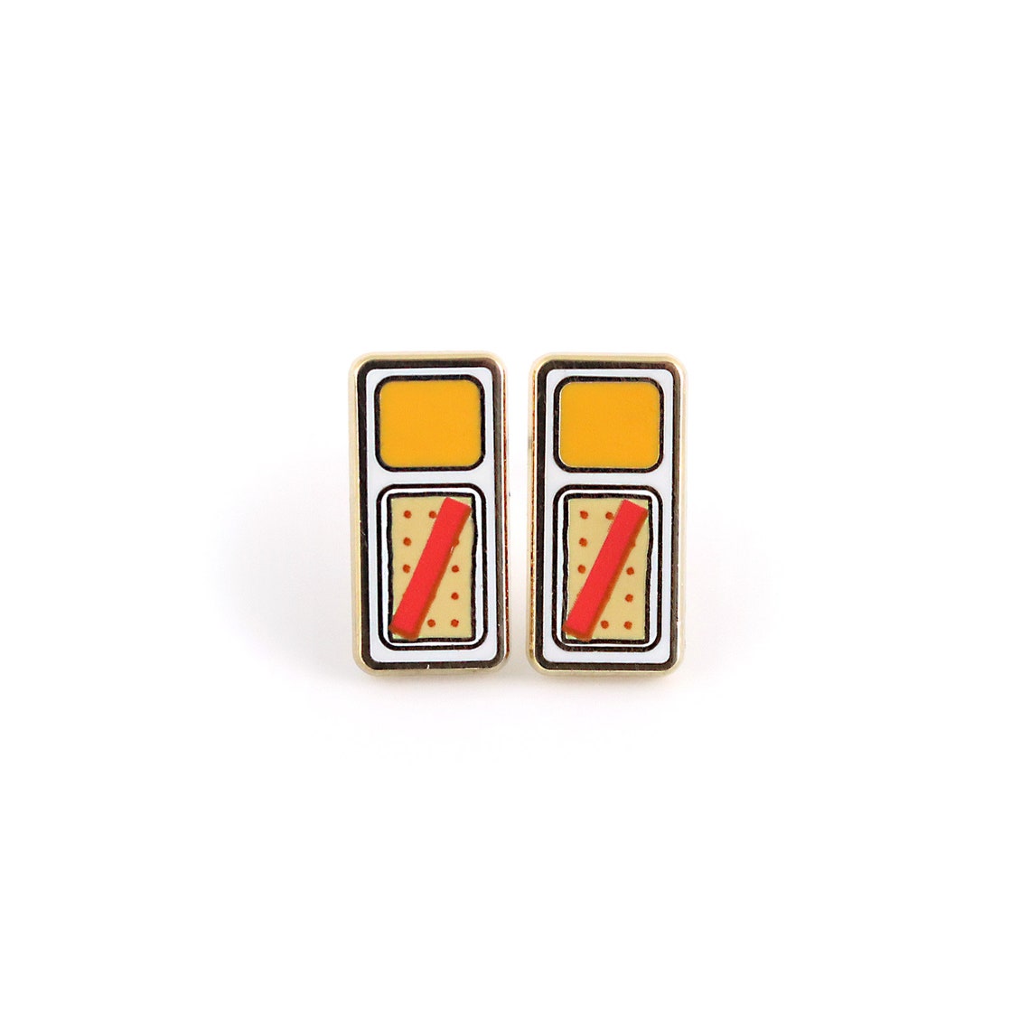 Cracker Snack Earrings - Cheese Cracker Earring Gift Snack Food Earring ...