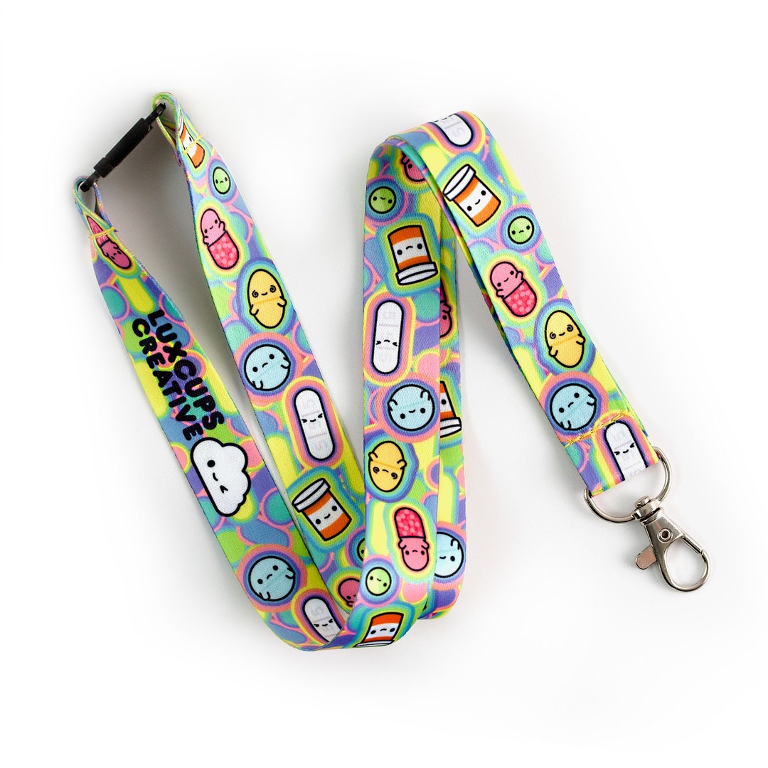 Prescription Pals Lanyard Pharmaceutical Lanyard Happy Pill Badge ID ...