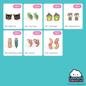 Pick 2 Enamel Earrings Hard Enamel Mushroom Earring Stud Texas Earrings ...