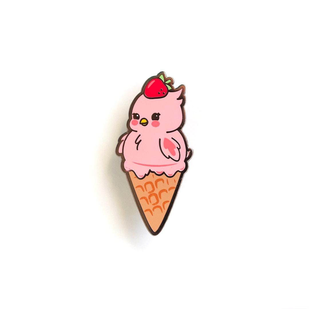 SALE Sherbird Enamel Pin - Bird Pin Ice Cream Pin Animal Pin Birb Pin ...