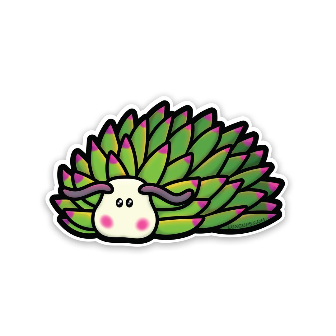 Sea Sheep Sticker - Sea Slug Weather-proof Vinyl Sticker Leaf Slug ...