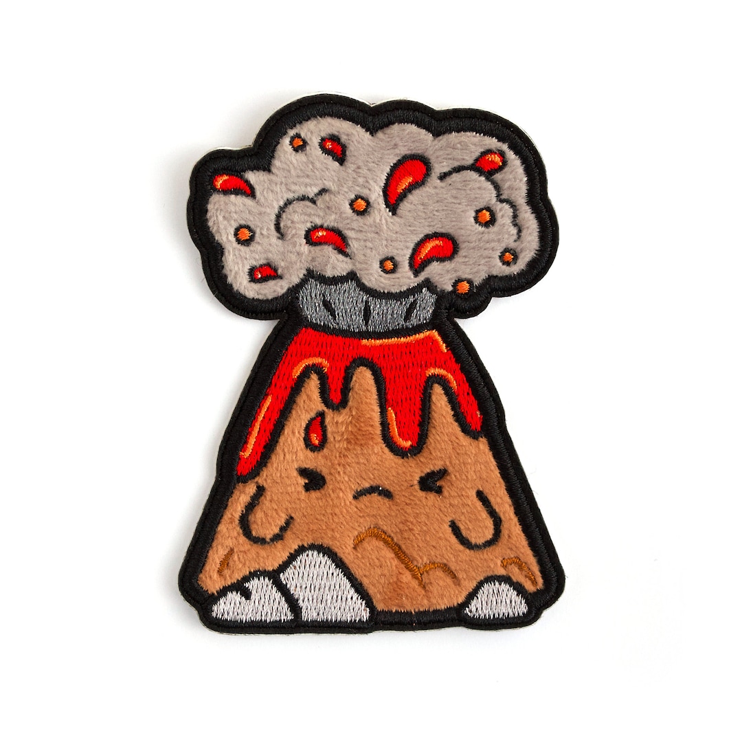 Grumble Volcano Patch Sticker Adhesive Patch Hot Lava Patch Embroidered ...