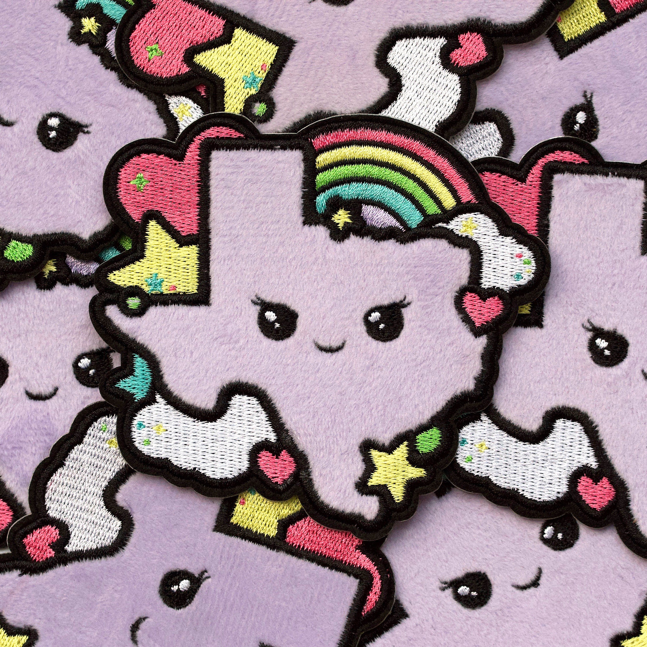 Fuzzy Texas Cutie Patch Sticker Adhesive Patch Texas | Etsy