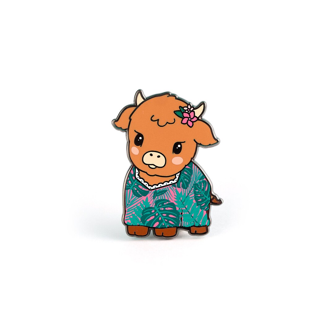 Moomu Cow Enamel Pin - Cow Enamel Pin Cloisonné Calf Lapel Pin Bovine ...